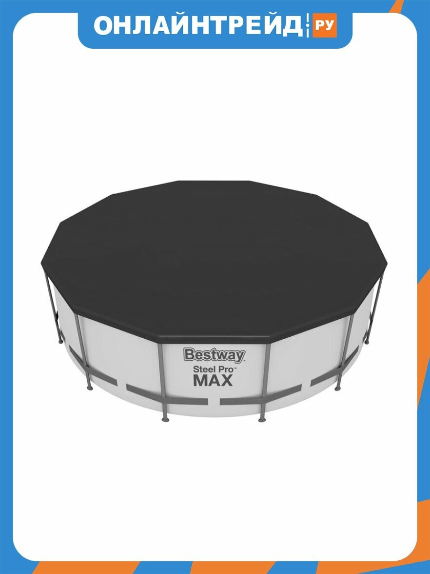 Тент Bestway для бассейнов каркасных и с надувным бортом Fast Set 366см (D370см), 58037 BW