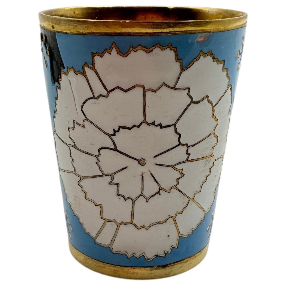 Стопка "Одуванчик", 50 мл, металл, эмаль, 1960-1970 гг, ЛЮМ, Ленинград, СССР (3 скол)