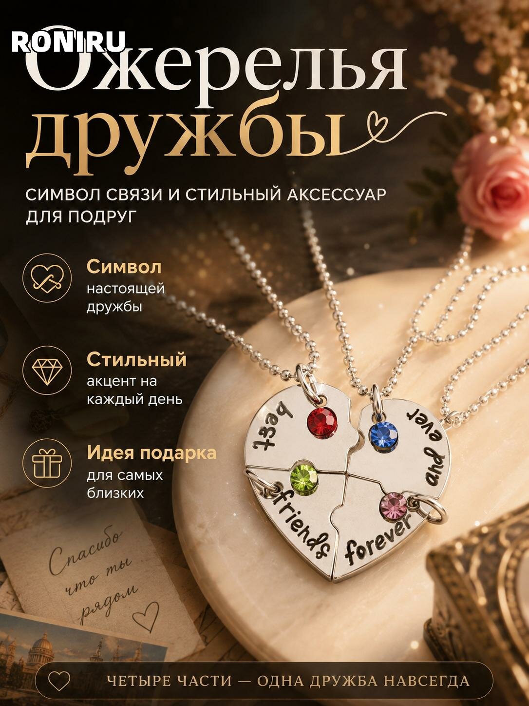Ожерелья дружбы, символ связи и стильный аксессуар для подруг — идея подарка и повседневного украшения