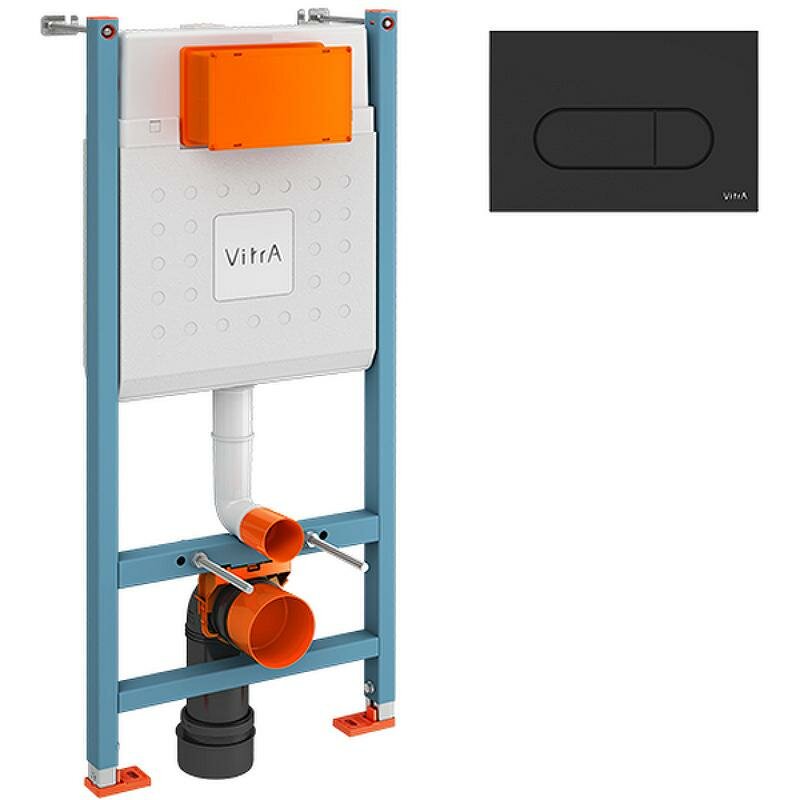 Инсталляция для унитаза Vitra Core 800-1874 с бачком и черной кнопкой смыва