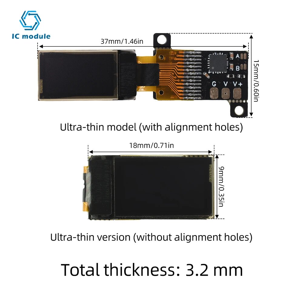 Мини-вольтметр DC 0-30В OLED Ultra-thin — фото 1