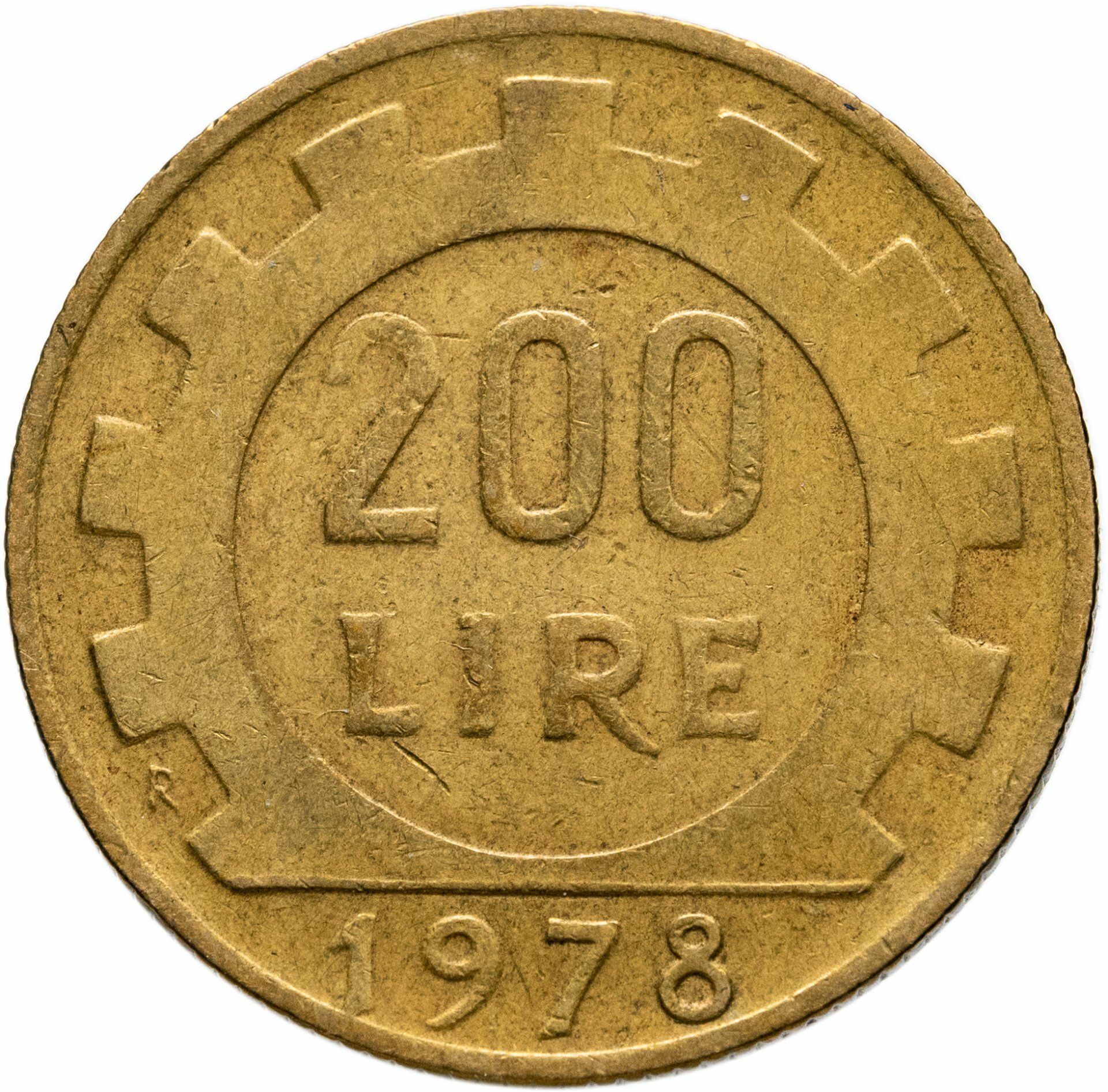 Италия 200 лир lire 1978, Бронза, в сохранности XF