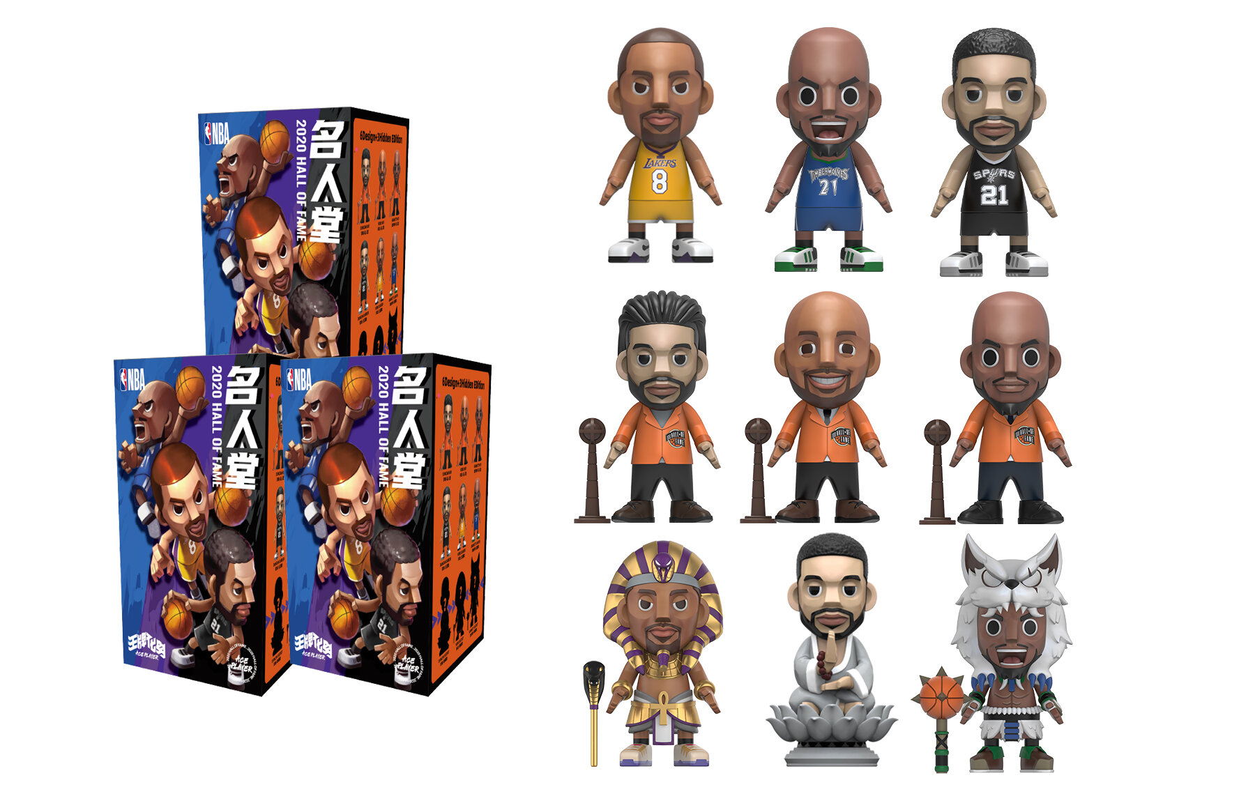 Фигурки коллекционные унисекс AcePlayer NBA, Зал Славы 2020, Random three single boxes