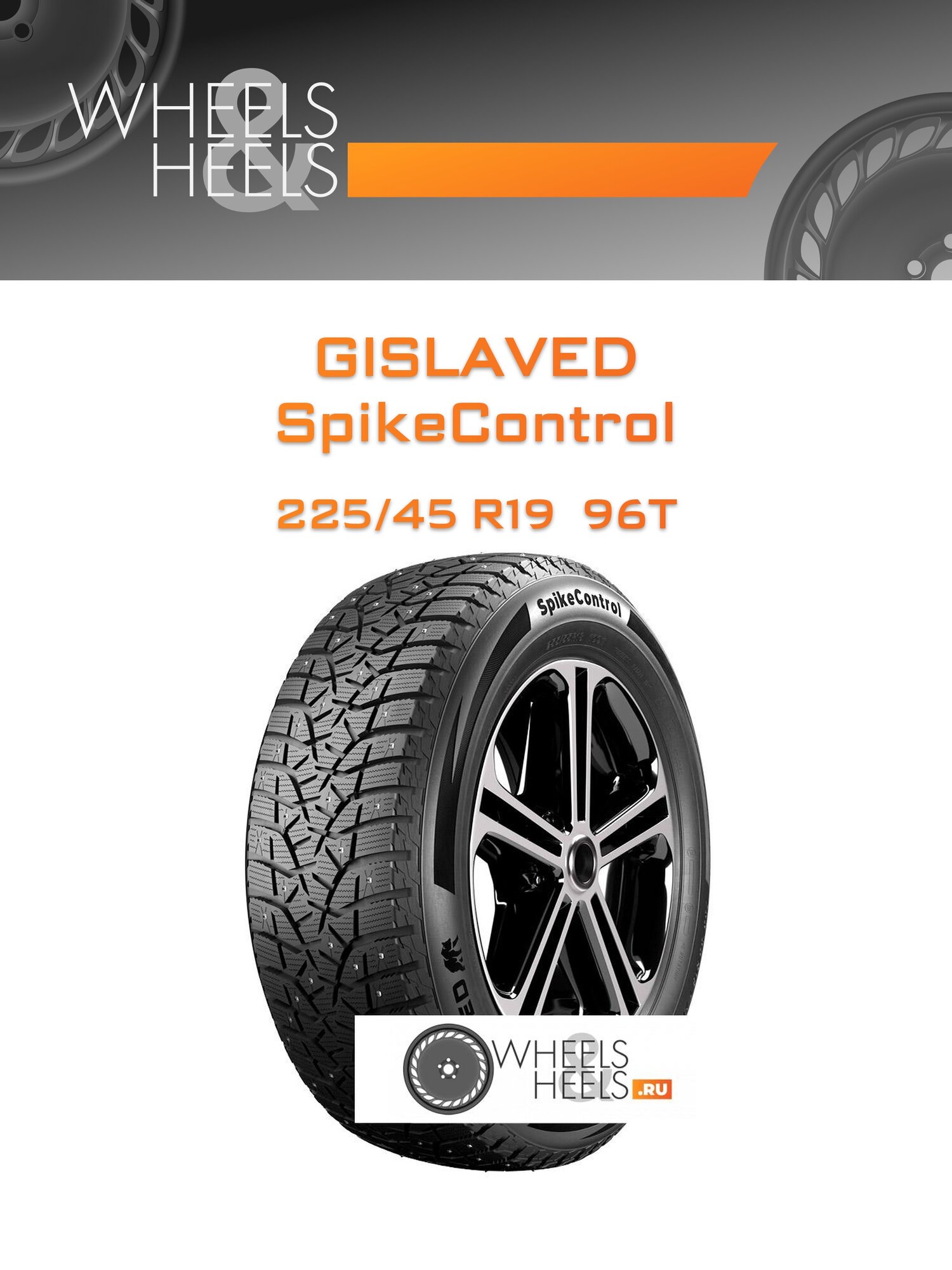 Шина автомобильная Gislaved SpikeControl 225/45 R19 96T XL WINTER Ш, зимняя, универсальная