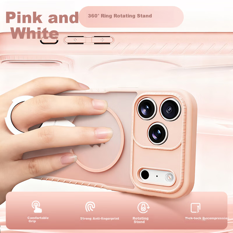 Чехол Xundd для iPhone 17 Pro Max с магнитной поворотной подставкой и полной защитой объектива Версия：Apple 17 Pro