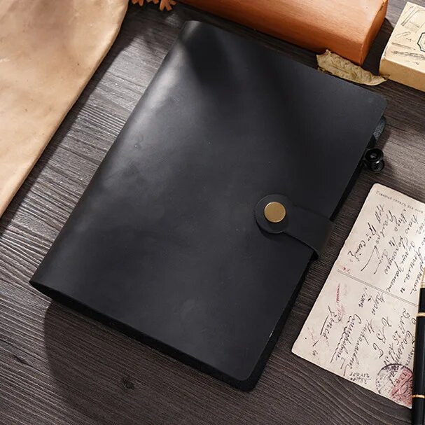 Кожаный блокнот QKX A5 черный Черный, Black