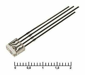 Светодиод прямоугольный 2x5x5 RGB 800-1000 mcd 2-3,4v
