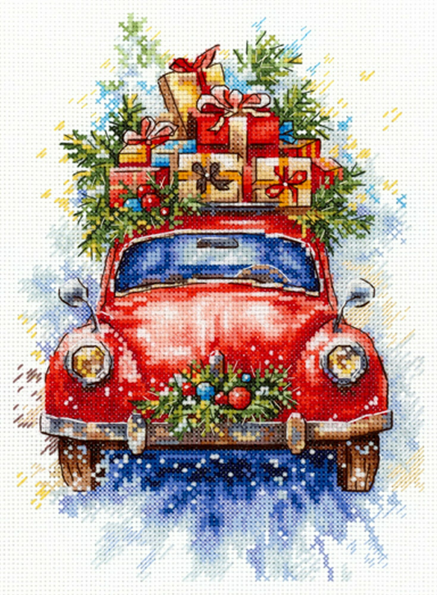 Вышивка Новогодний маршрут 20x14 см.