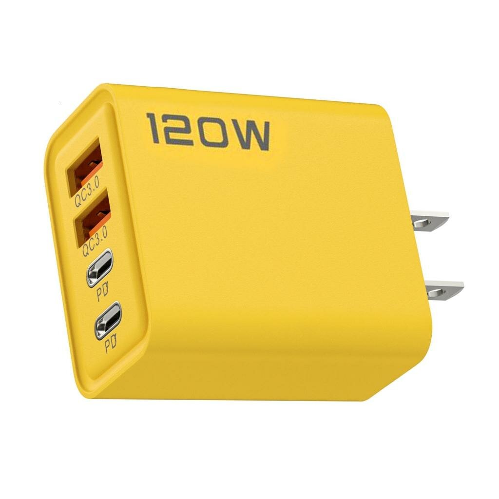 120W Быстрая зарядка 4-портовый USB-зарядник QC3.0 Type C 2 PD, US