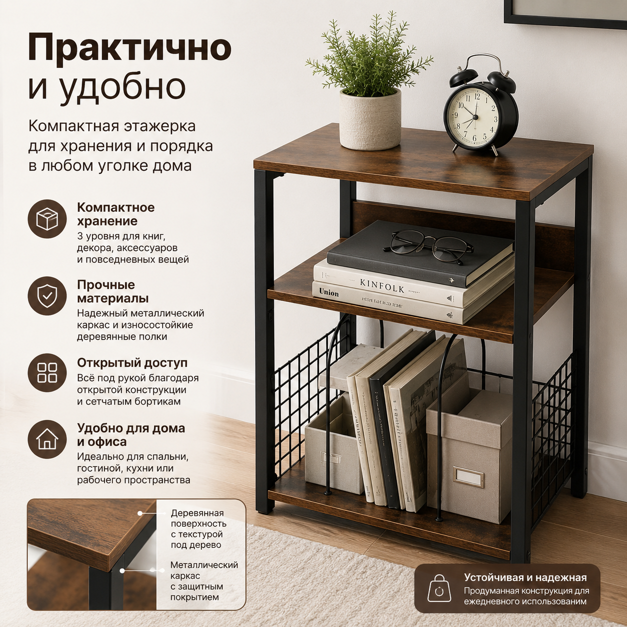 Подставка под проигрыватель винила, тумба для аудиотехники, Можно хранить в двух слоях