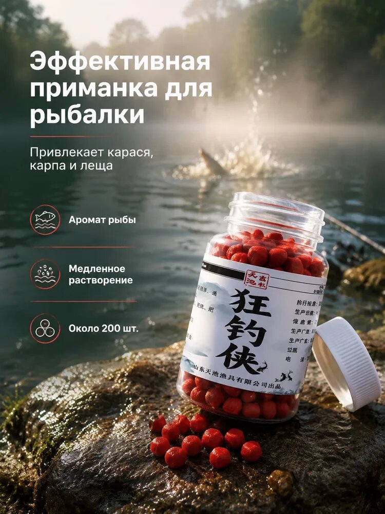 Рыболовные пеллеты Ключевой рыбак рыбный аромат, около 200 шт, приманка для карася, карпа, окуня, для летней рыбалки на озере