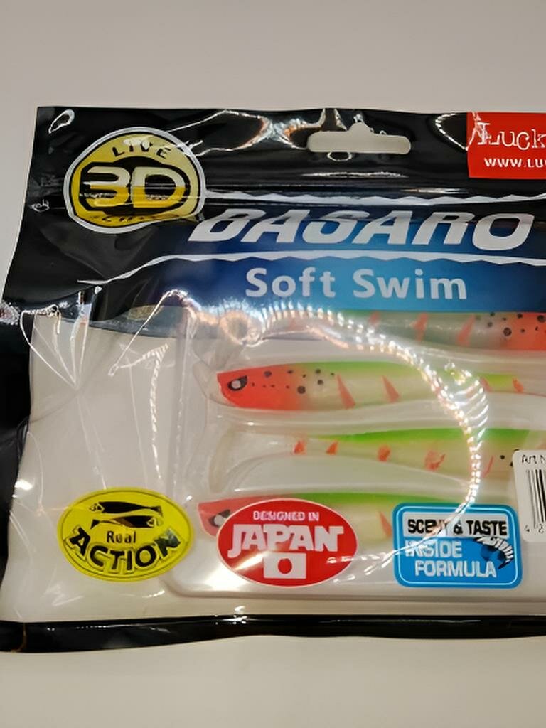 Виброхвосты LUCKY JOHN BASARA SOFT SWIM 4", 95мм, 4г, мягкая приманка
