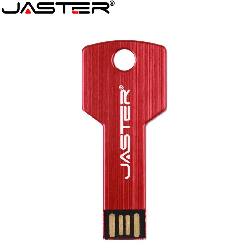 JASTER USB-флешка металлическая ключ 8GB 16GB 32GB 64GB 128GB Красный, 4 ГБ, Red