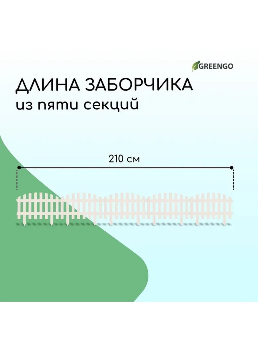 Декоративный садовый забор из пластика, 35×210 см