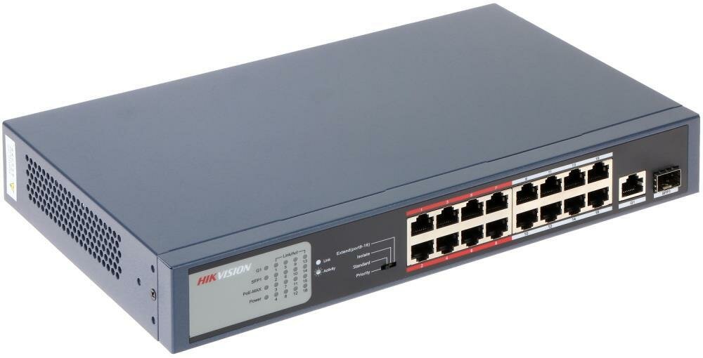 Hikvision DS-3E0318P-E/M(С) Неуправляемый PoE-коммутатор