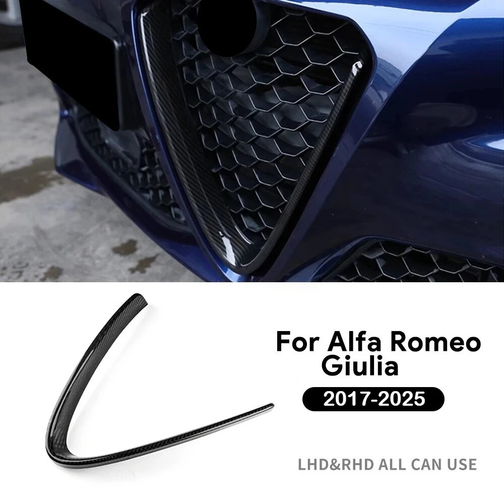 Для Alfa Romeo Giulia Sport Quadrifoglio сухое углеродное волокно, решетка переднего бампера автомобиля, решетка радиатора, накладка, внешние аксессуары
