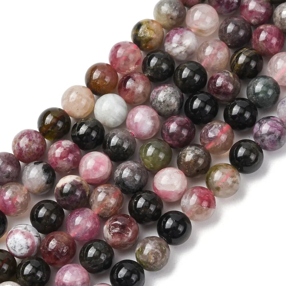 Турмалиновые бусины Pandahall, разные цвета, 3-8 мм 2 Strand 8mm