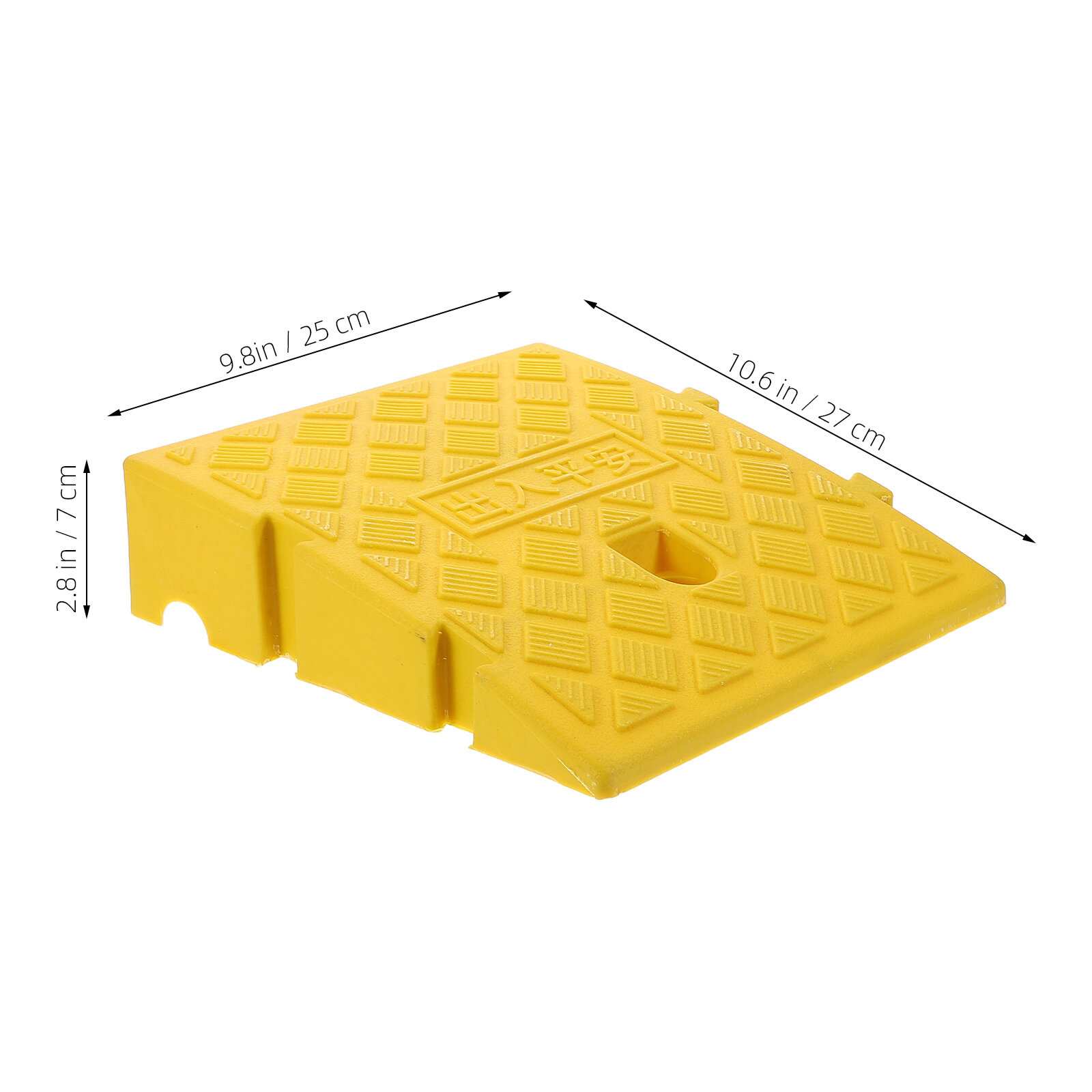Пластиковый Подъездной Пандус Для Тротуаров Желтый 27X25X7 См