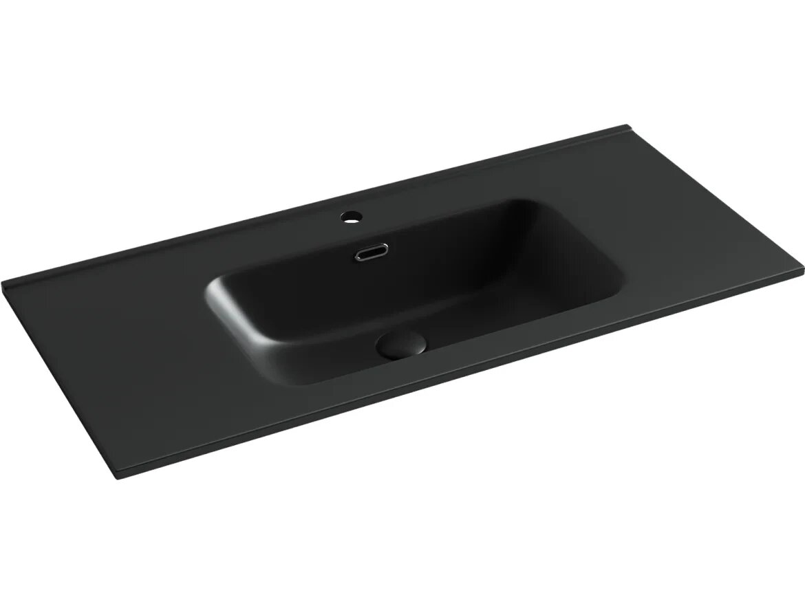 Мебельная раковина Ceramicanova Element CN7003MB, фарфор, черный, 101×46.5×18 см