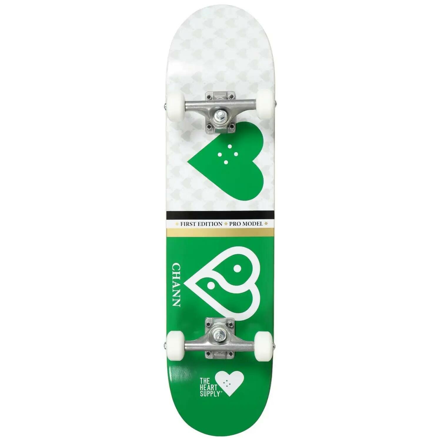 DECATHLON скейтборд Decathlon Society Pro, серый/белый/зеленый, ширина 19.7 см