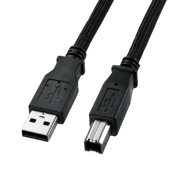 SANWA SUPPLY USB A к USB B 2.0 Нейлоновый Плетеный Зарядный Кабель 2М Длина для Передачи Данных и Зарядки
