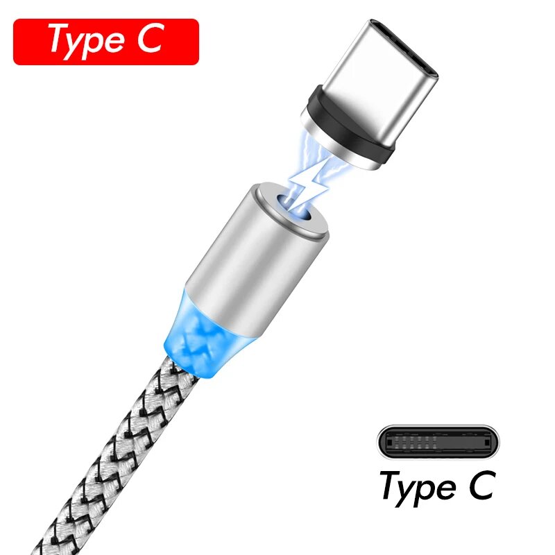 Магнитный USB-C кабель 2M, серый