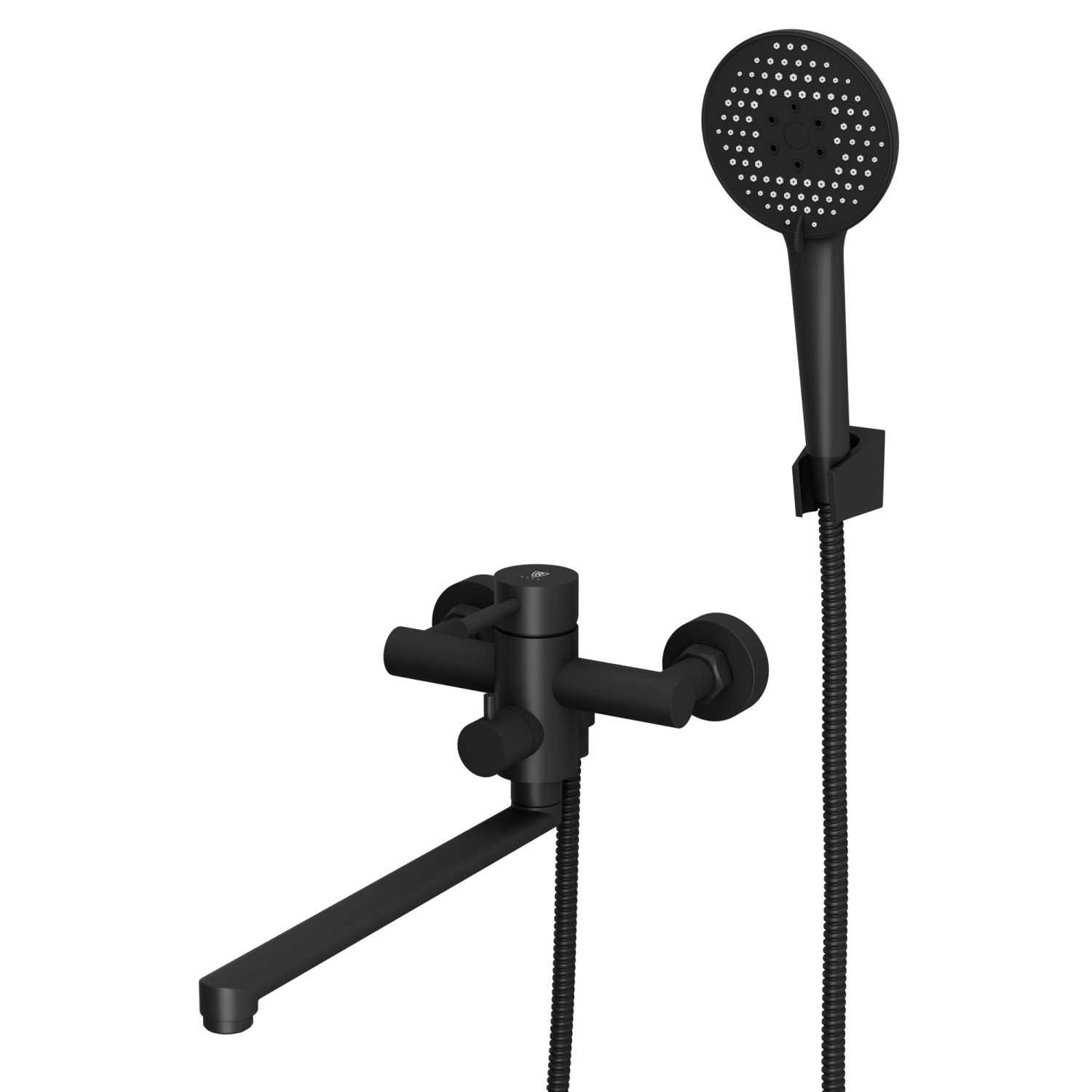 Смеситель для ванны с длинным поворотным изливом RUSH Мелос (Melos) (SUS1101-51Black)