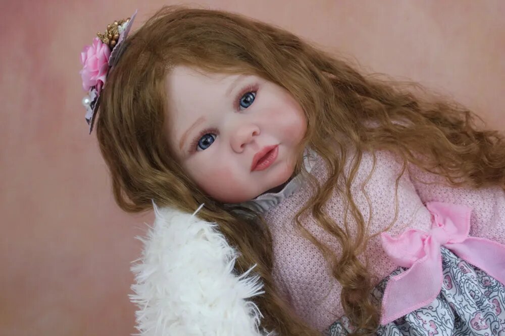BZDOLL Кукла реборн 70 см, кожа 3D с ручной росписью, мягкие виниловые конечности и тканевое тело