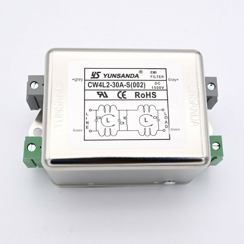 CW4L2-30A-S(002) DC фильтр клеммная колодка с рельсовым креплением, двойной фильтр для тока 30А, водонепроницаемая