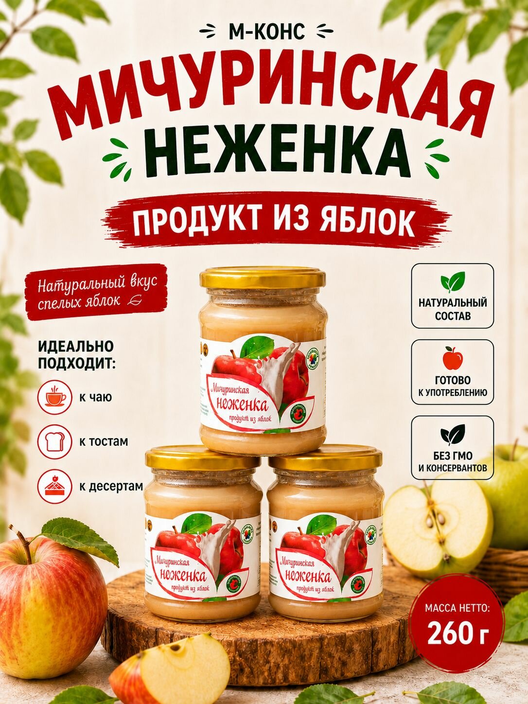 Мичуринская неженка, 3 шт. по 260 г