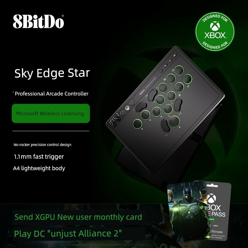 8BitDo SN30 Pro Беспроводной Аркадный Контроллер для Xbox PC Steam - Черный Геймплейный Контроллер Совместимый с Street