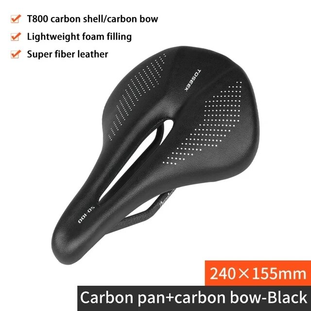 Седло TOSEEK SD100 из углеродного волокна для горных и шоссейных велосипедов 240-155mm