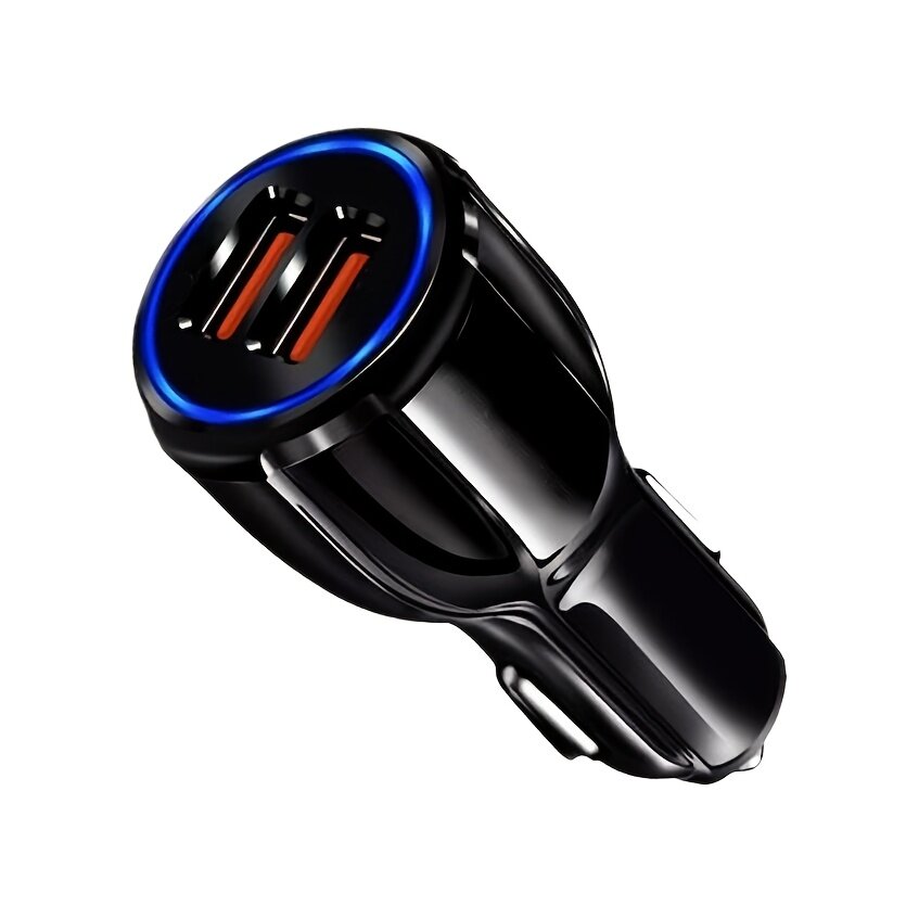 Автомобильное зарядное устройство 33W, 2 порта USB, быстрая зарядка QC 3.0, черный
