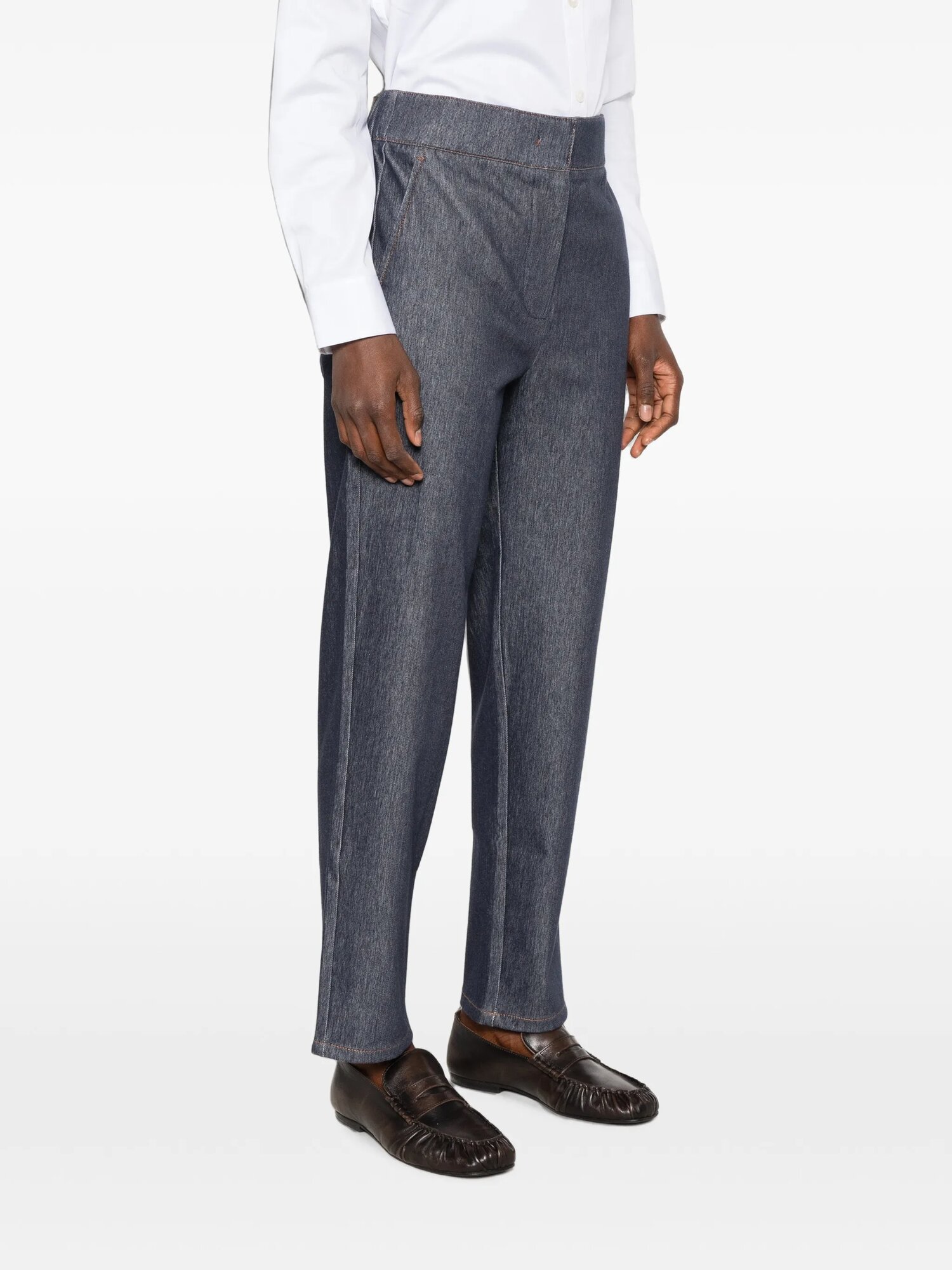 Брюки Max Mara Elasticated-waistband logo-patch trousers, размер 46 — фото 1
