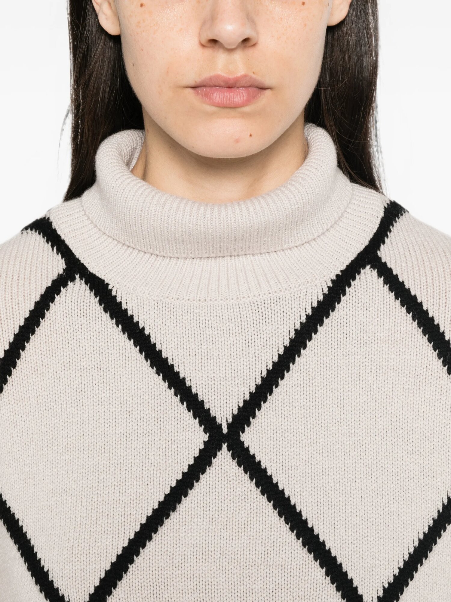 Свитер Allude Argyle-pattern roll-neck sweater, размер 34-36 — фото 1
