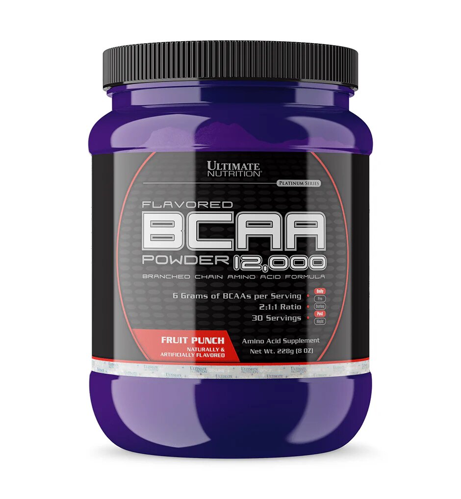 BCAA Ultimate Nutrition Powder 12000 Фруктовый Пунш, для Набора Мышечной Массы, 228гр