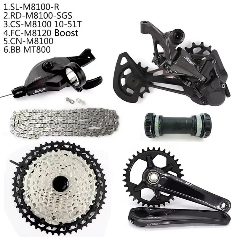 SHIMANO DEORE XT 12-скоростной групсет для горного MT800 MT801 BSA, 34Т, 175 мм, FC-M8120 Boost Set