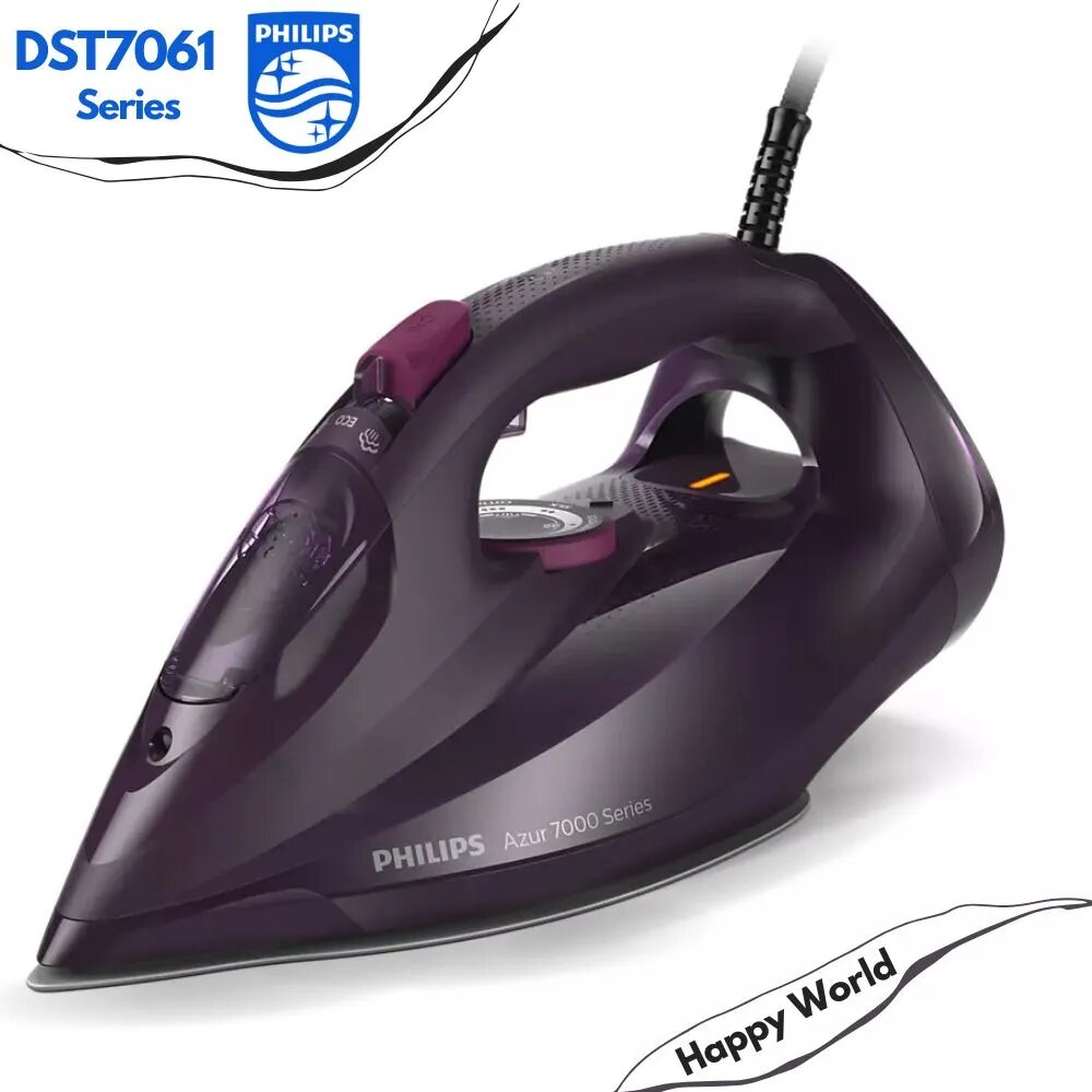 Паровой утюг Philips Azur DST7061/30, темно-пурпурный