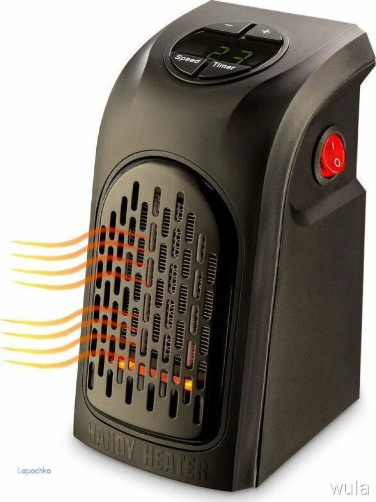 Обогреватель компактный Handy Heater TY-H-021 с таймером и дисплеем 350-400 Вт черный для дома
