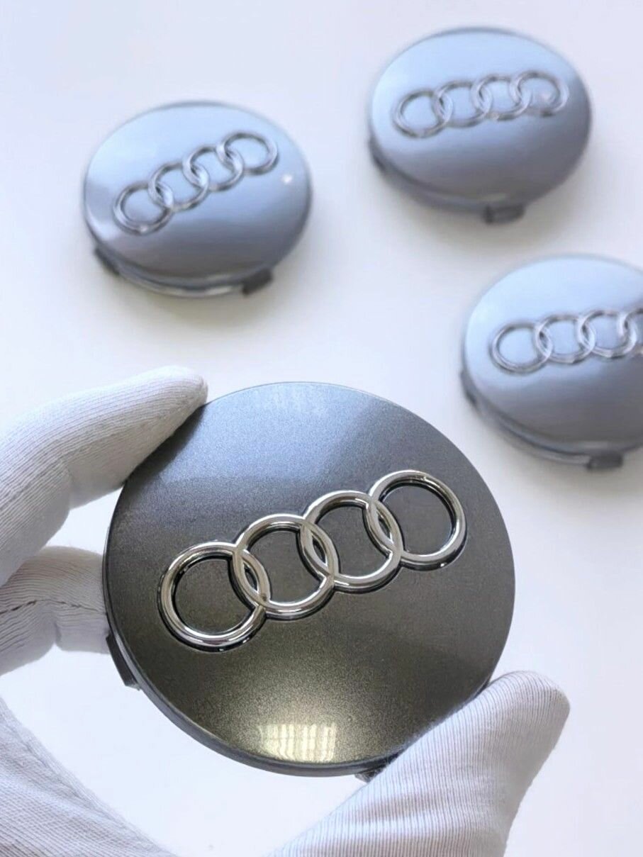 Колпачки Audi 60 мм заглушки ступицы на литые диски Ауди на авто