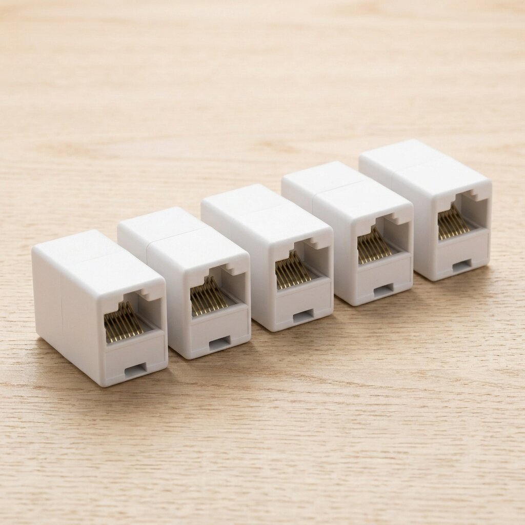 Сгонка, Коннектор, Переходник для Ethernet-кабелей RJ-45 RJ-45 "бочка". Сетевой соединитель. 5 шт.