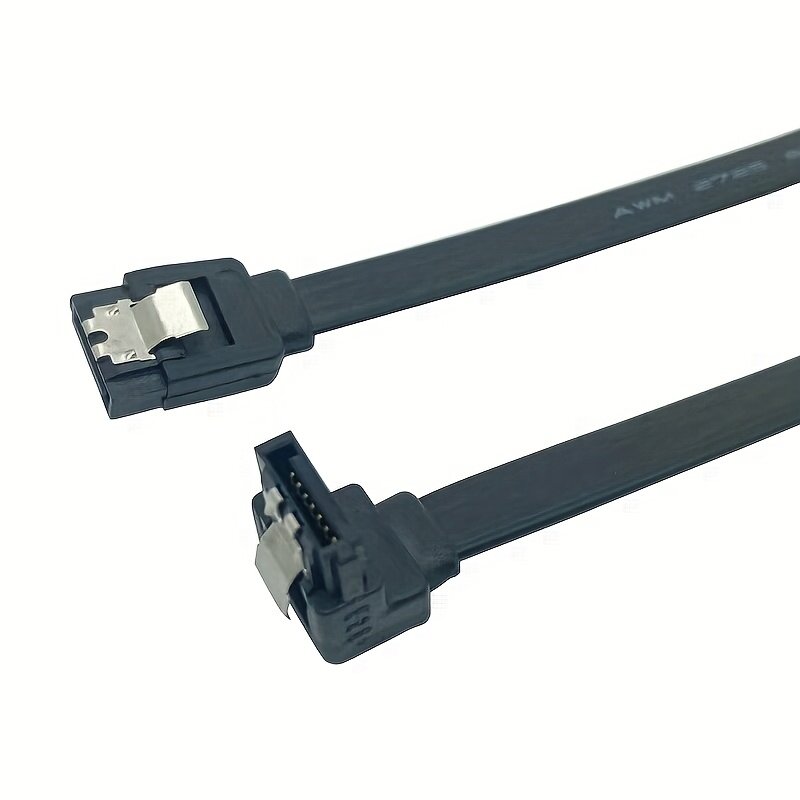 8-жильный гибкий кабель SATA 3.0 для твердотельного накопителя, черный, модель A bend straight