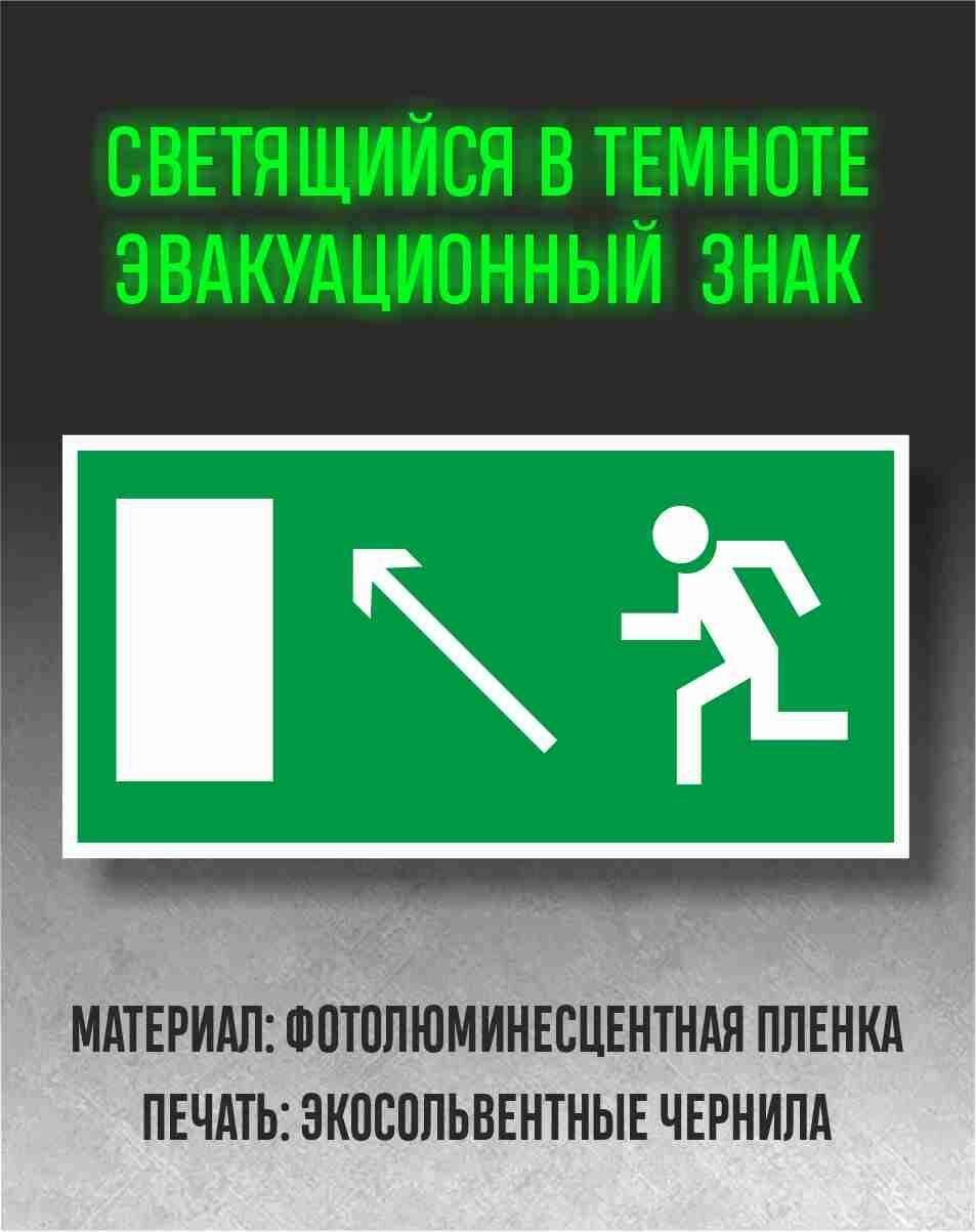 Знак пожарной безопасности Фотолюминесцентный Е06 светящийся в темноте
