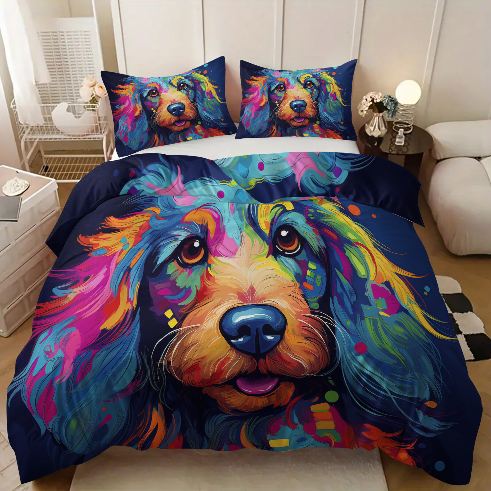 Животные Комплект постельного белья Милая Собака Mикрофибра 145x210cm,2 наволочки 70х70