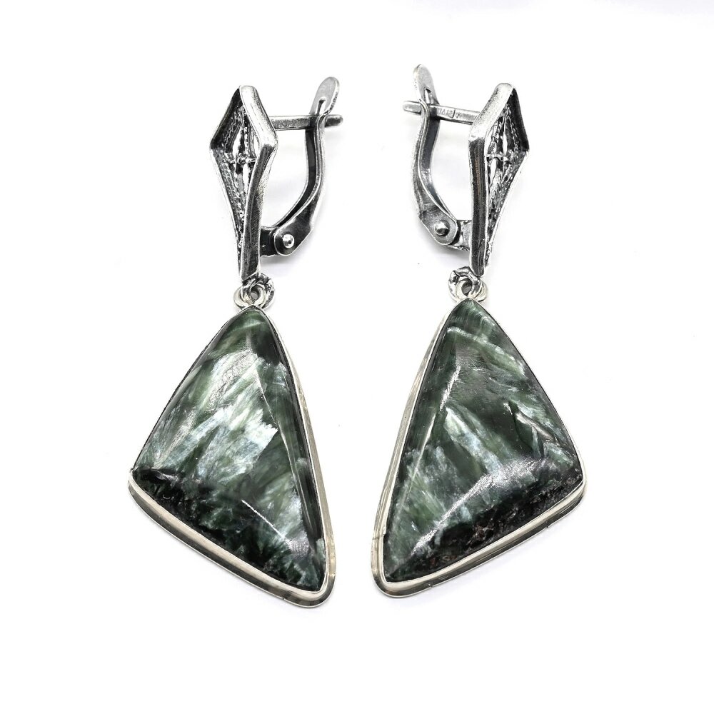 Серьги, серафинит