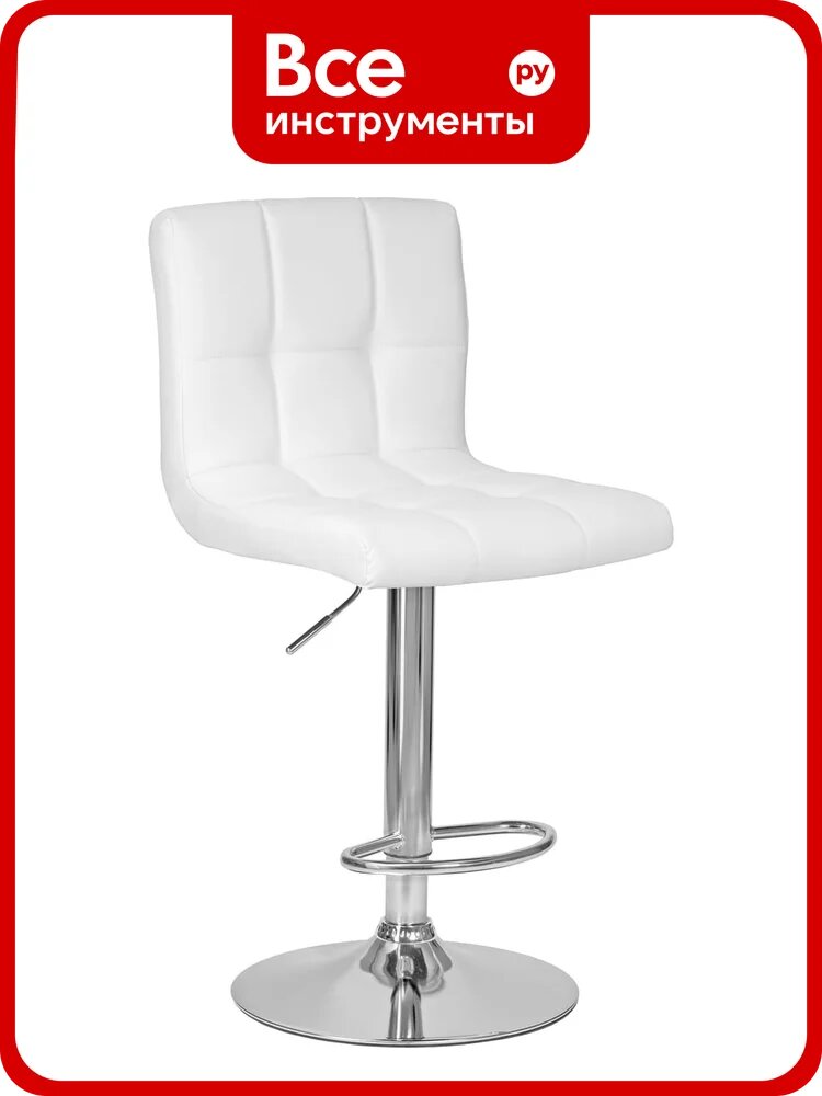 Барный стул DOBRIN CANDY цвет сиденья белый, цвет основания хром LM-5006_CH-M_EL-white