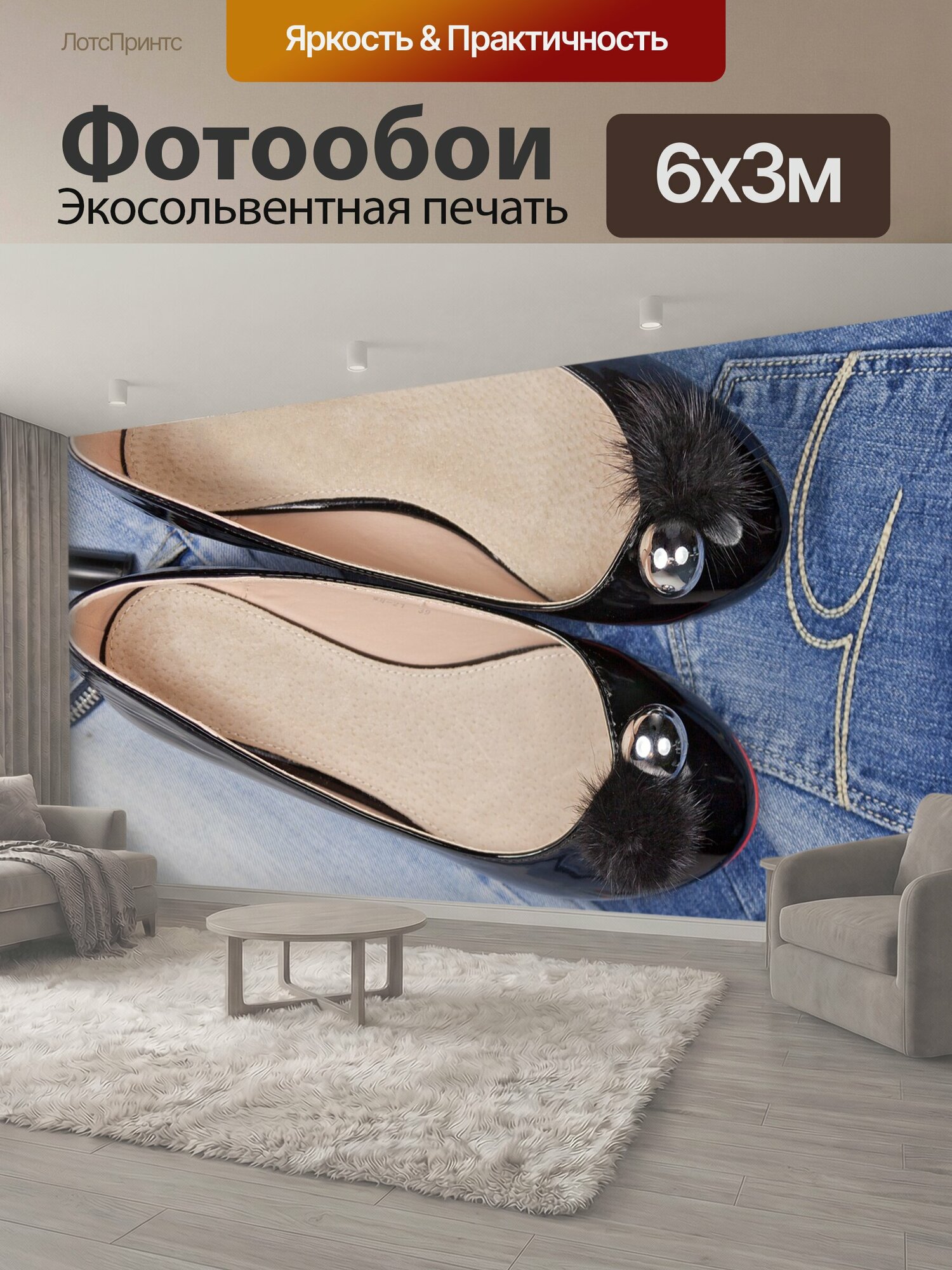 Фотообои "Туфельки, балеринки, балетки" 600x300 см. экосольвентная печать