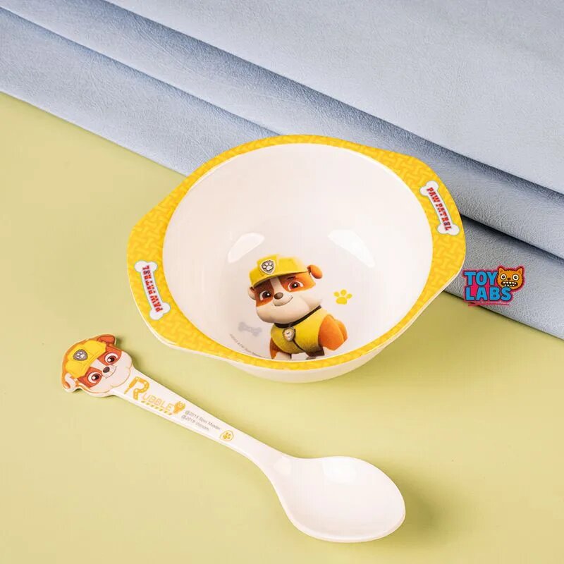 Детская миска с двумя ручками PAW Patrol (Щенячий патруль) меламиновая, нескользящая, для прикорма и каши, подарок малышу