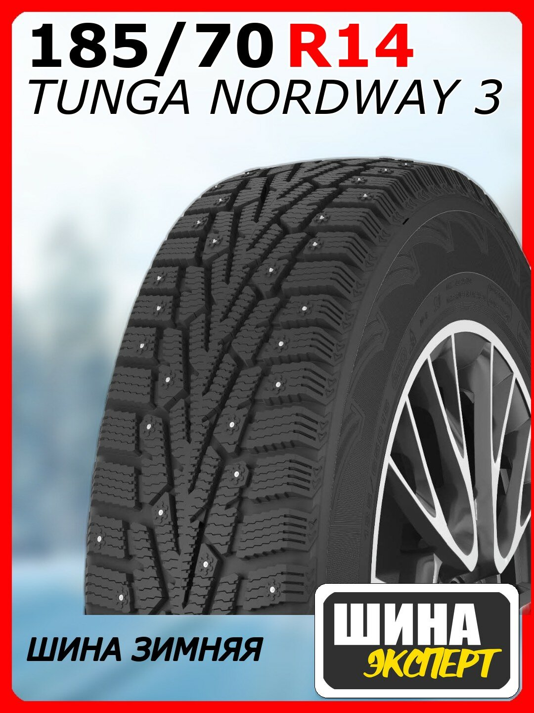 Шина зимняя шипованная TUNGA 185/70/14 Q 92 NORDWAY 3 Ш. для легковых автомобилей 16119470355