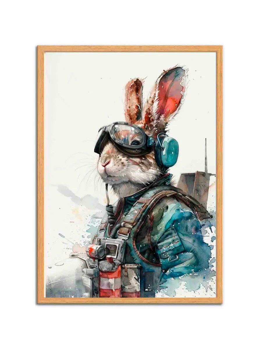 Кролик-животное-пилот 1, Плакат 30x42см